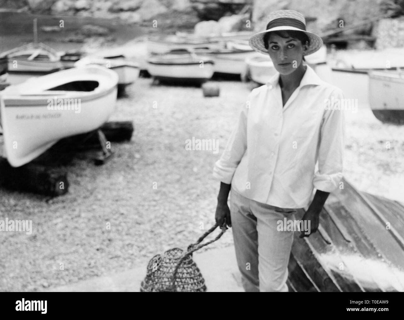 Woman capri Black and White Stock Photos & Images - Alamy