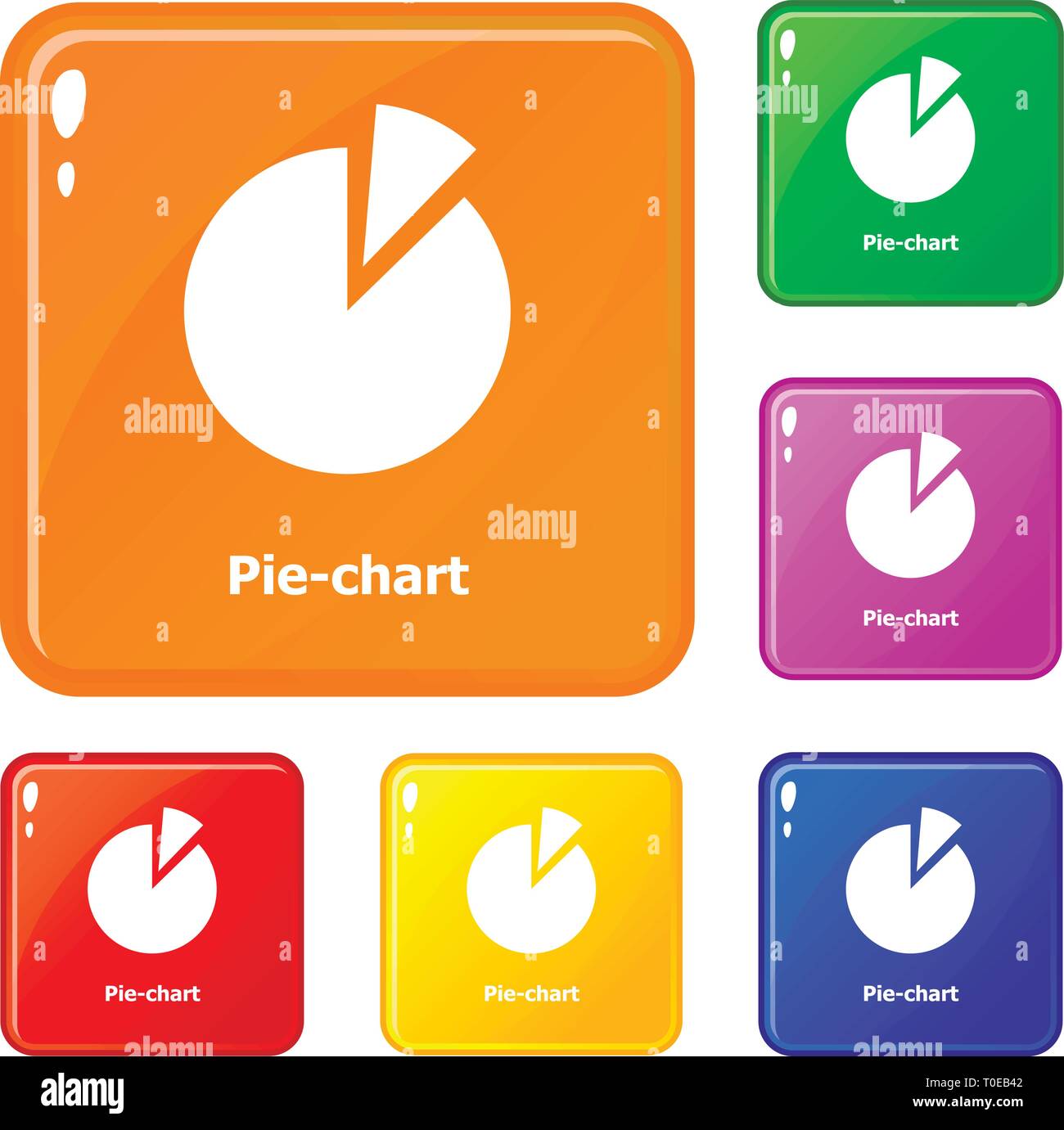 Pie chart icons set vector color Stock Vector Image & Art - Alamy