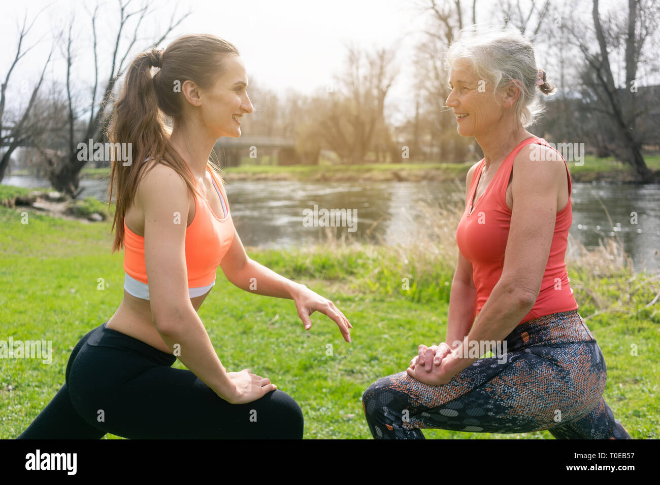 Senior woman doing fitness sport hi-res stock photography and images ...