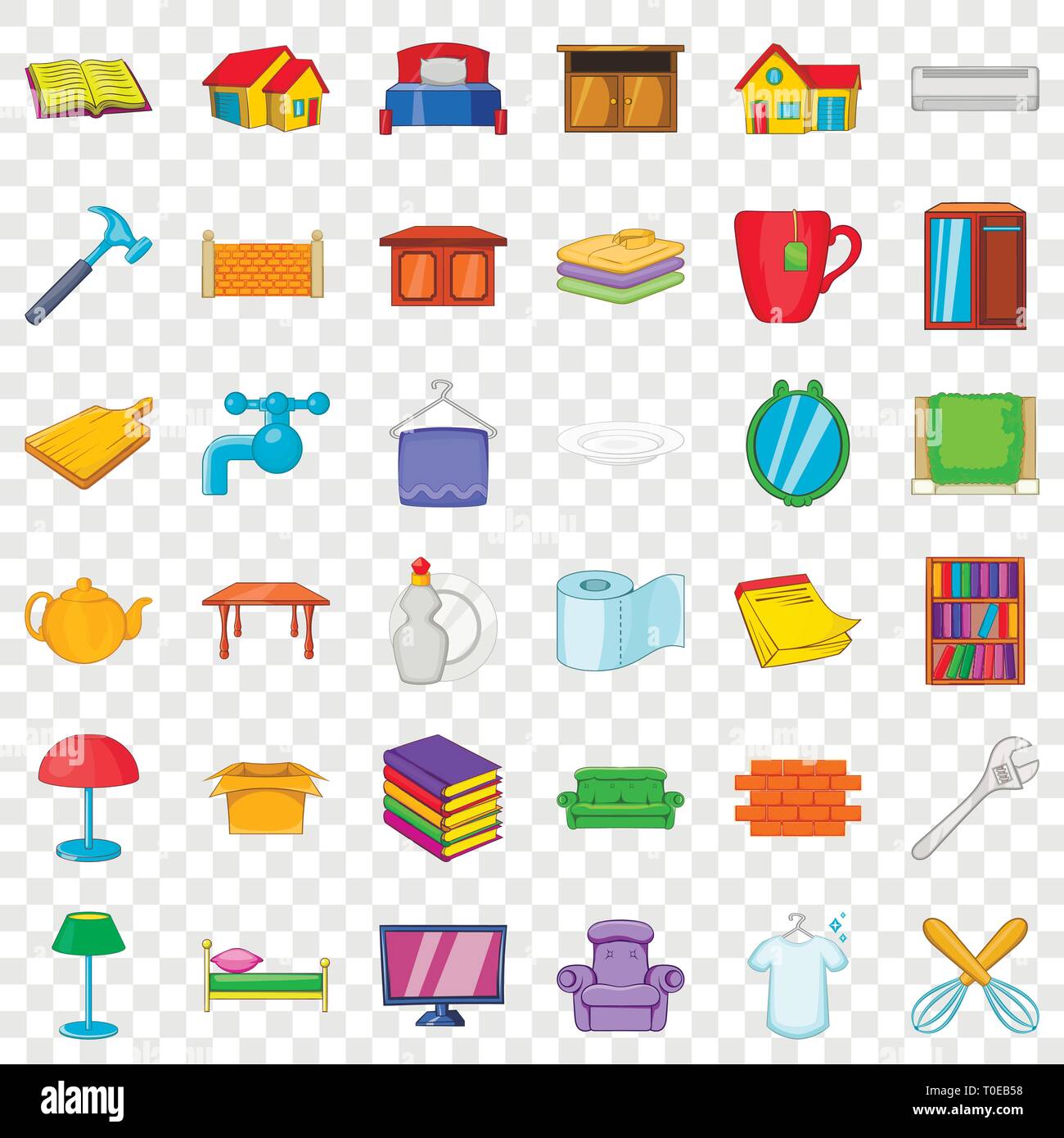 Big house icons set, cartoon style Stock Vector Image & Art - Alamy