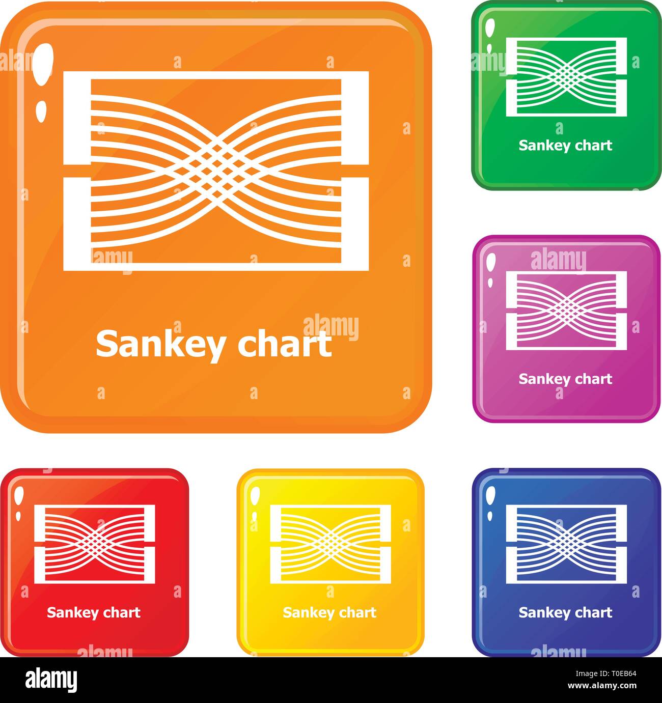 Sankey chart icons set vector color Stock Vector Image & Art - Alamy