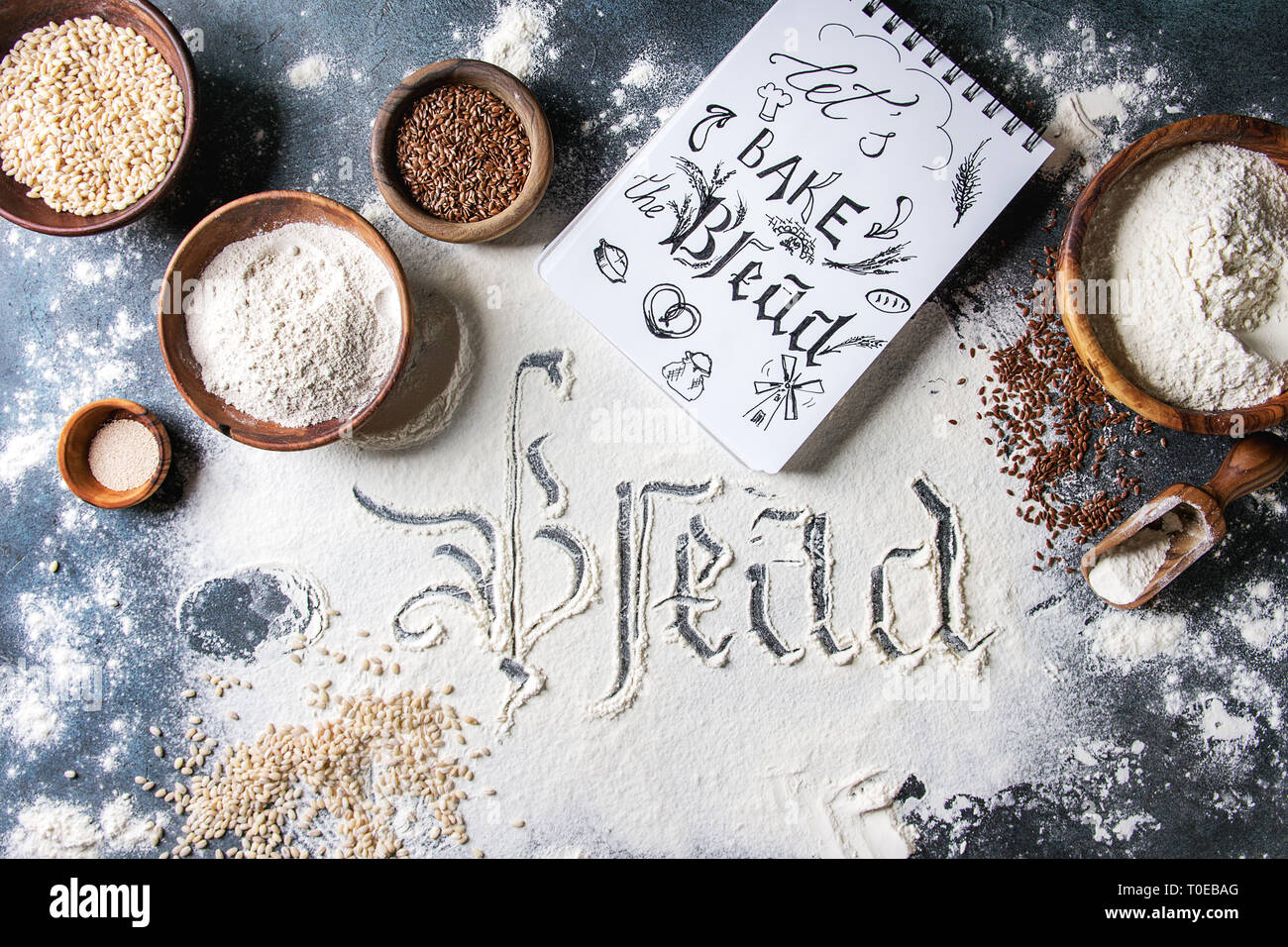 Variety of flour and grains Stock Photo - Alamy