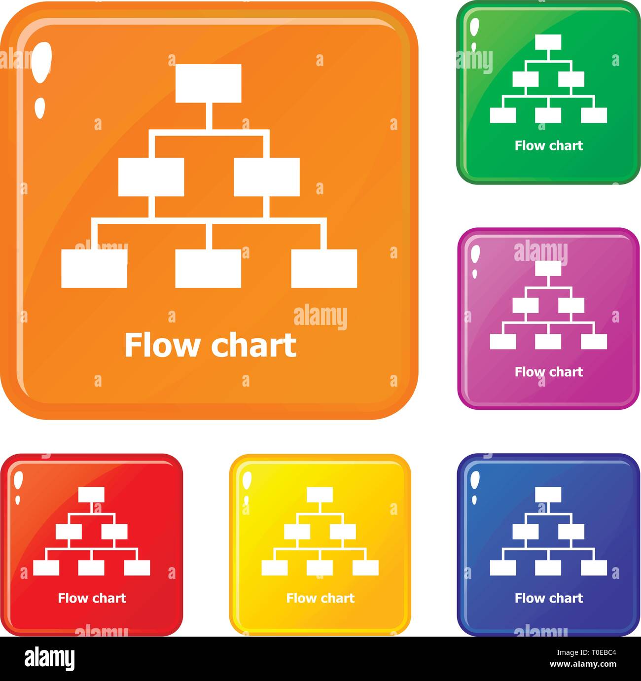 Flow chart icons set vector color Stock Vector Image & Art - Alamy