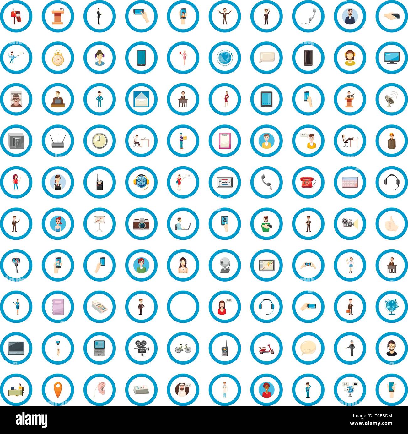 100 human resource icons set, cartoon style Stock Vector Image & Art ...