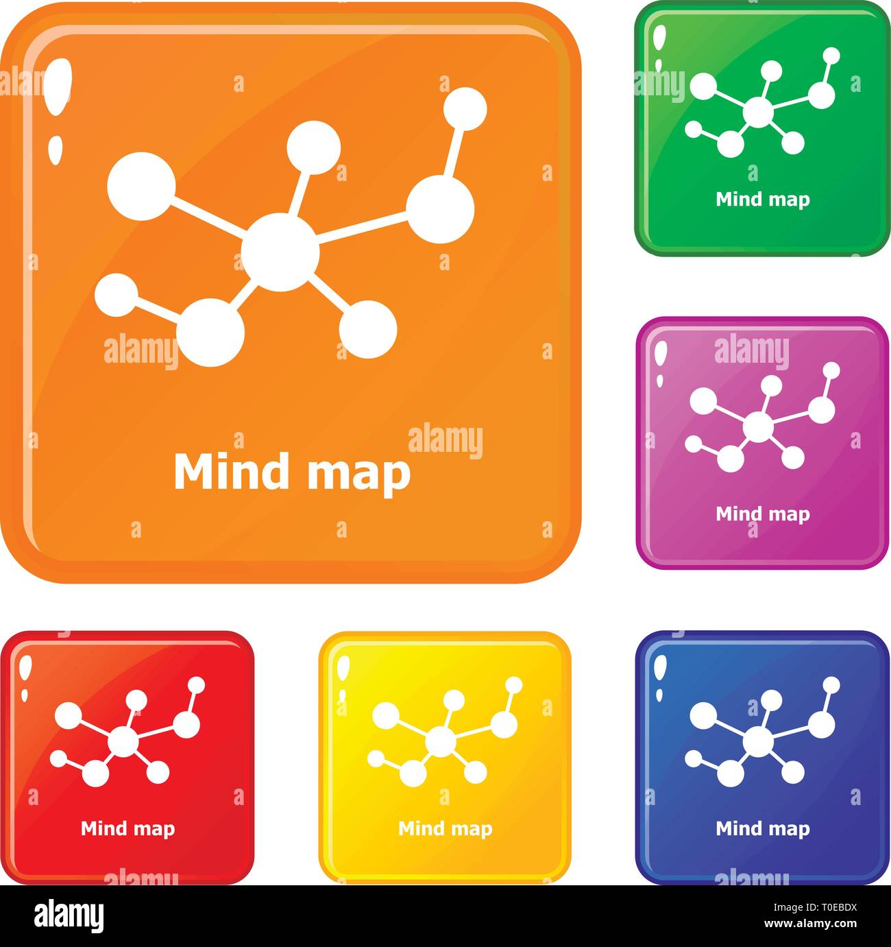 Mind map icons set vector color Stock Vector Image & Art - Alamy