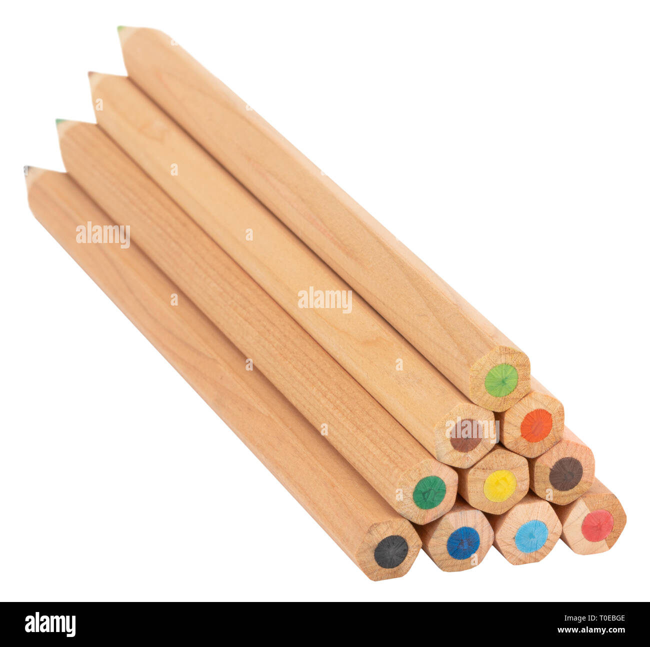 assorted color pencils, isolated on white background Stock Photo - Alamy