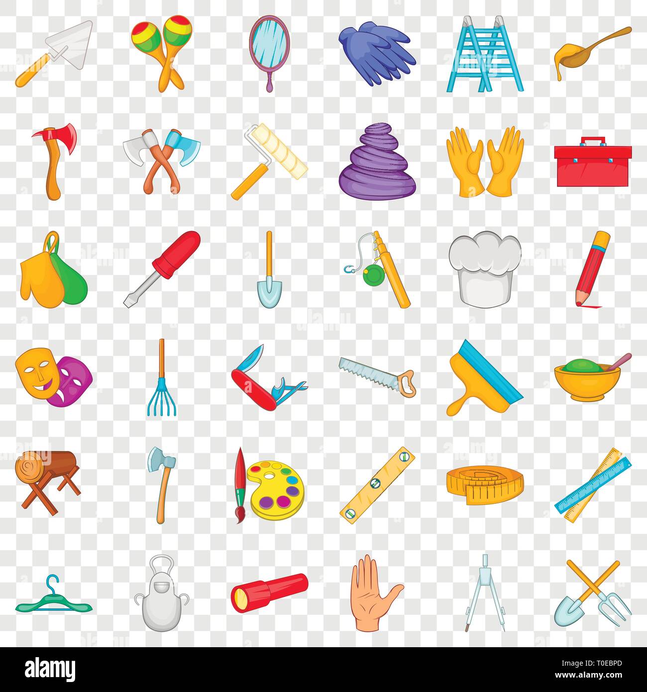 Craft tool icons set, cartoon style Stock Vector Image & Art - Alamy