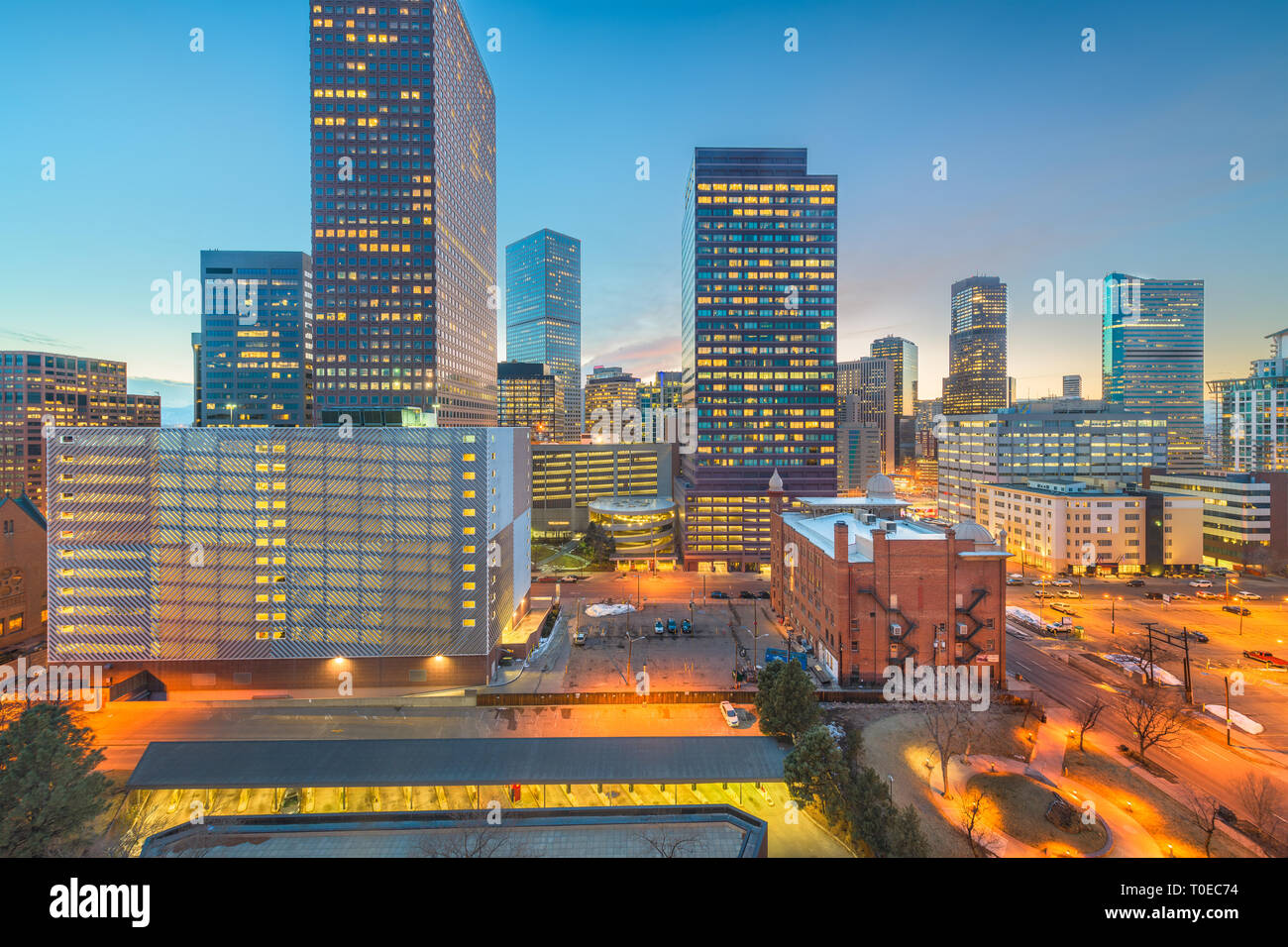 Denver, Colorado, USA downtown cityscape at twilight Stock Photo - Alamy