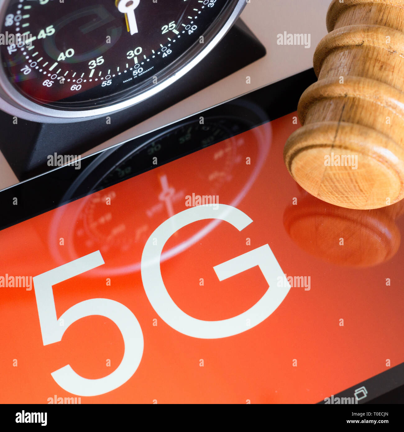 Mainz, Germany, March 19 2019: Symbolic picture for start of the 5G frequency auction Stock ...