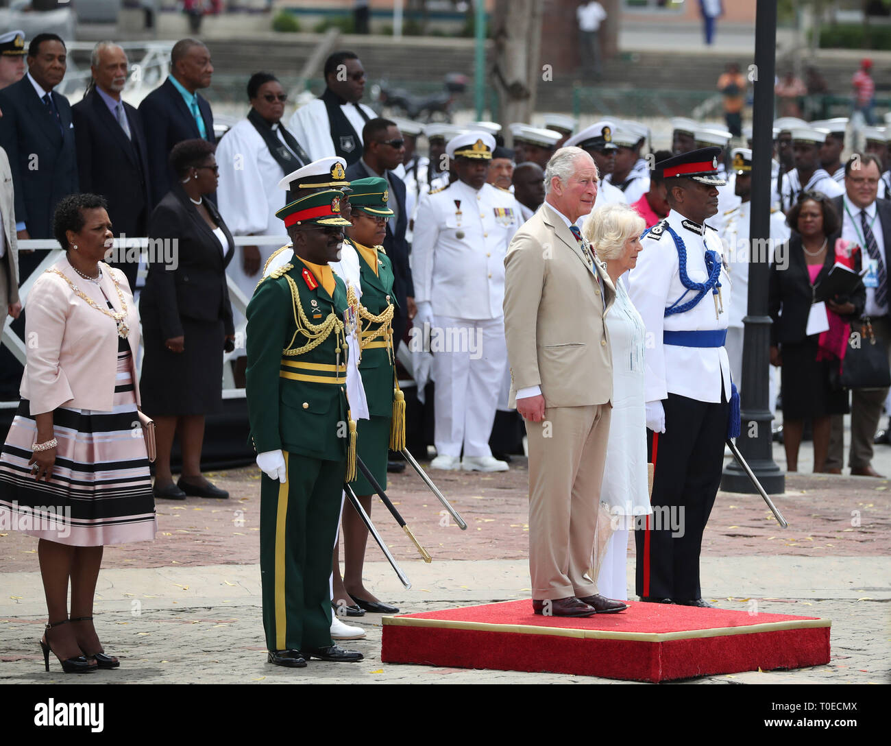 The Prince of Wales and the Duchess of Cornwall in Heroes Square ...