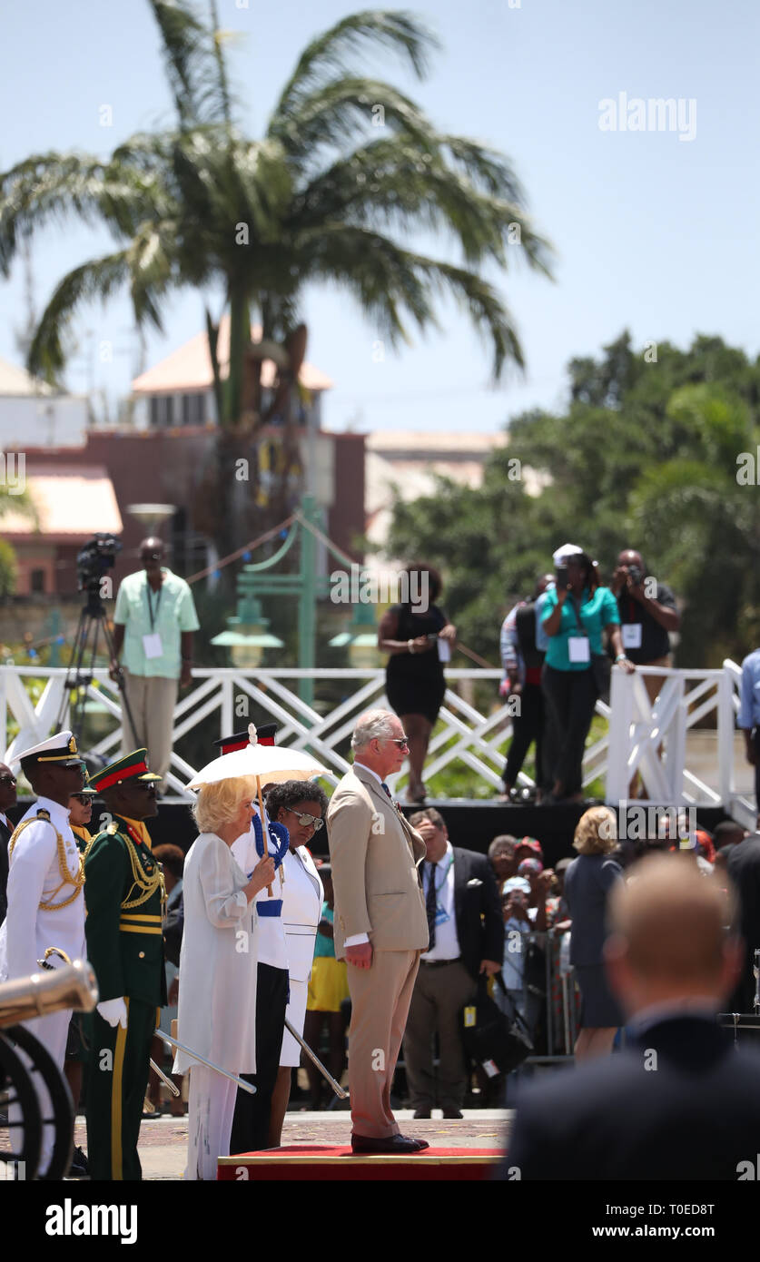 The Prince of Wales and the Duchess of Cornwall in Heroes Square ...