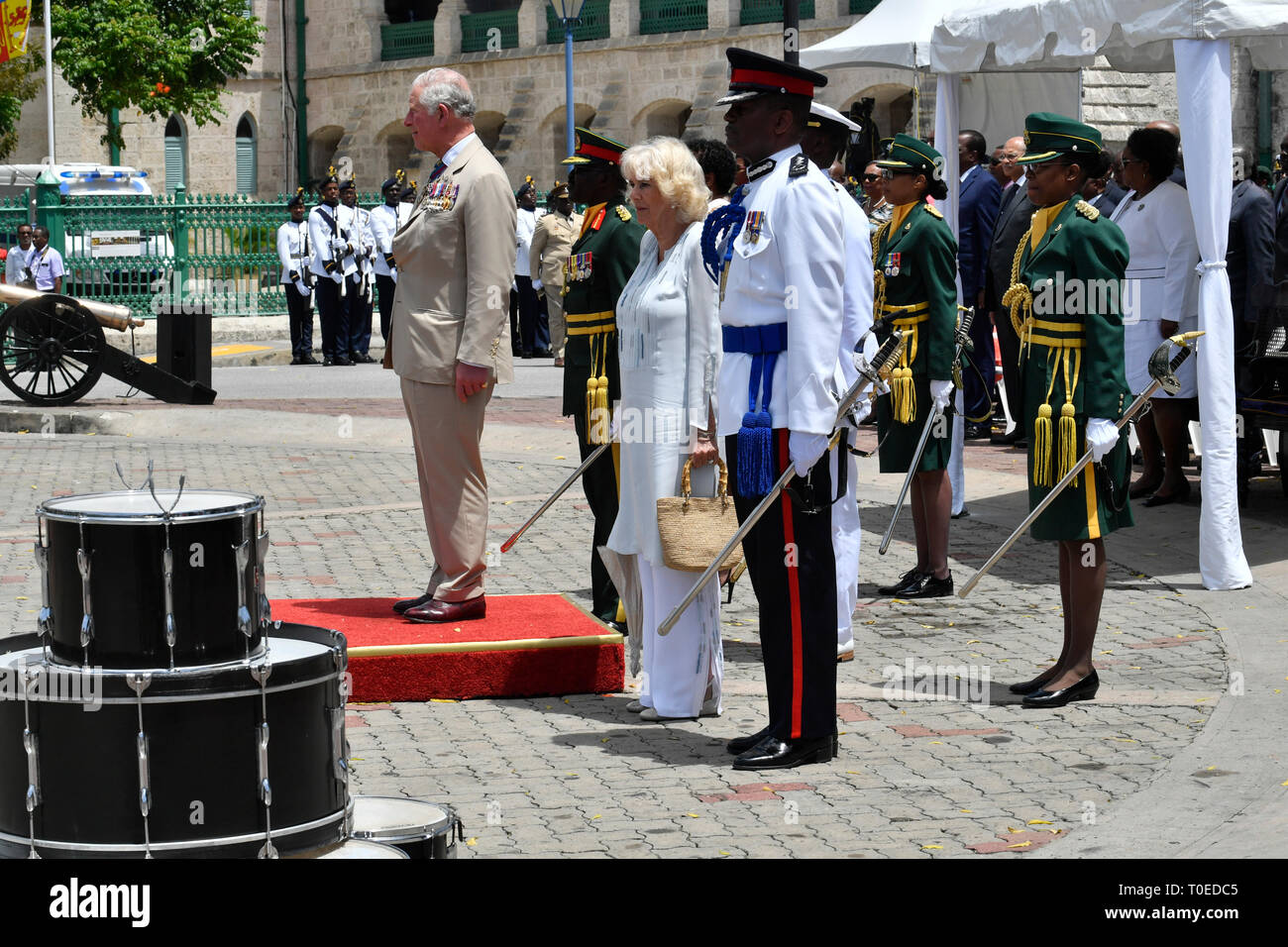 The Prince of Wales and the Duchess of Cornwall in Heroes Square ...