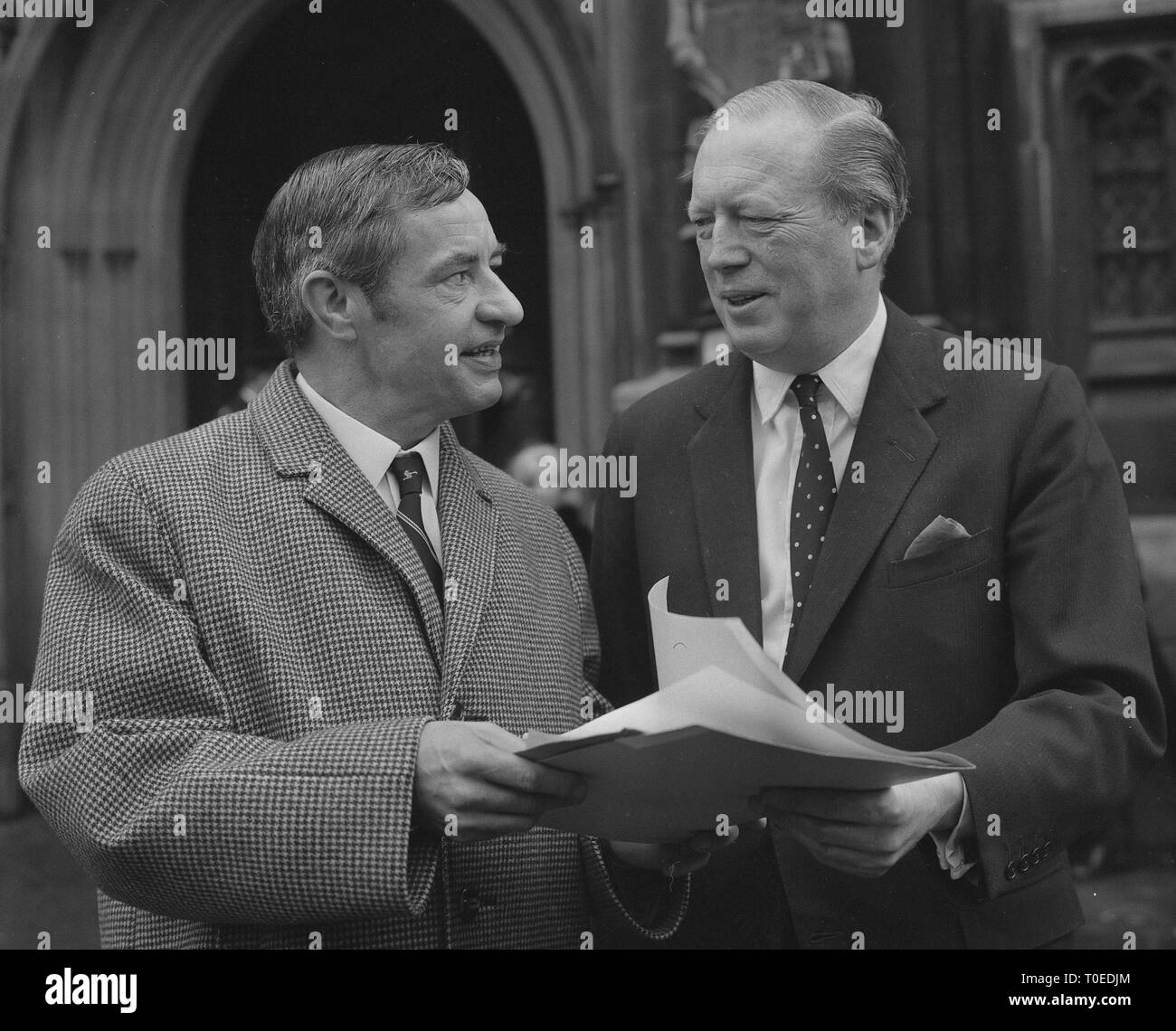 Airey Neave (r), MP for Abingdon, and Lord Ted Willis outside the ...
