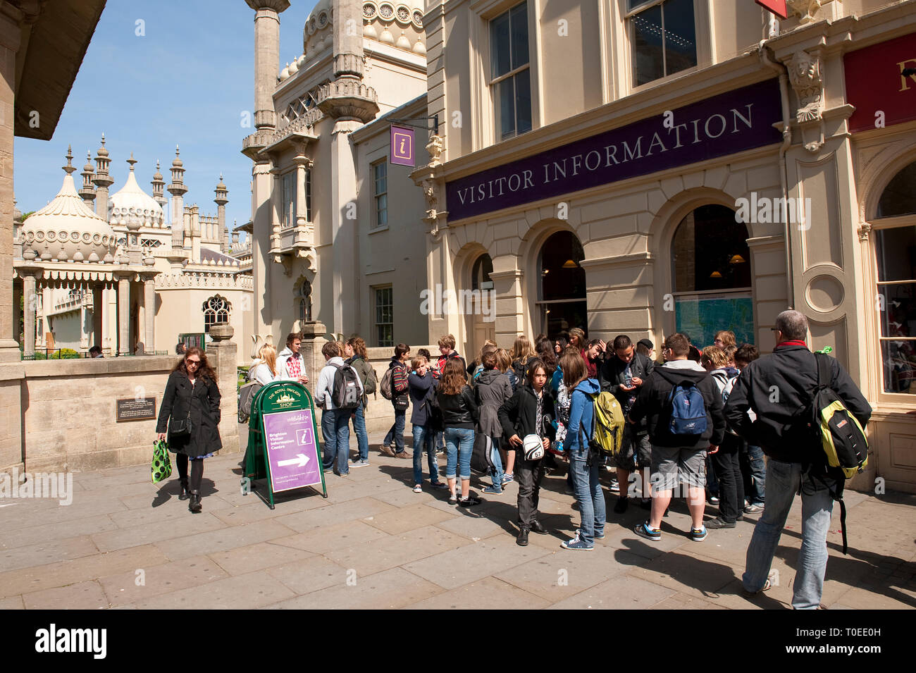 School party visiting The Royal Pavilion in the seaside town of ...