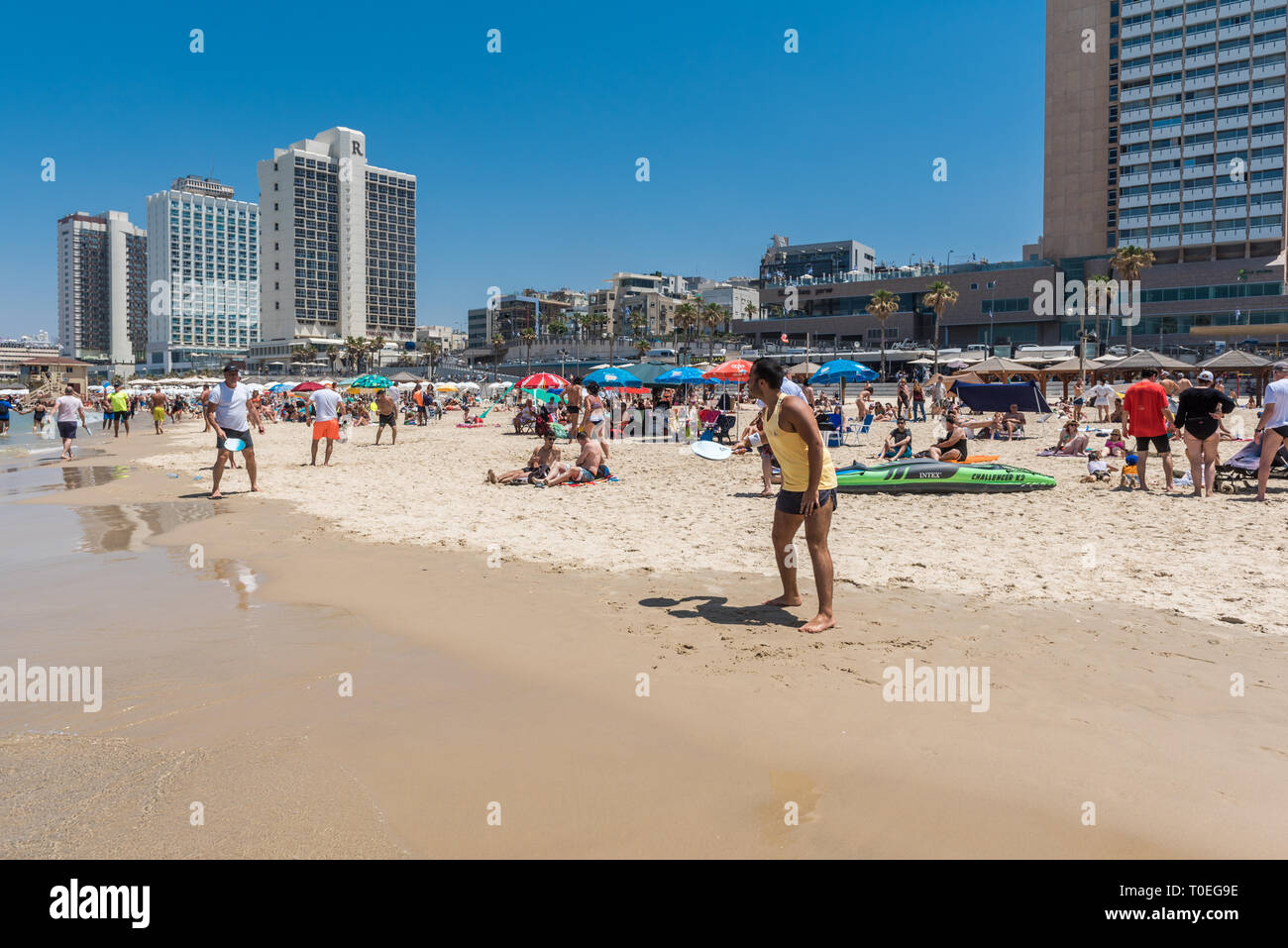 Tel aviv israel beach matkot hi-res stock photography and images - Alamy