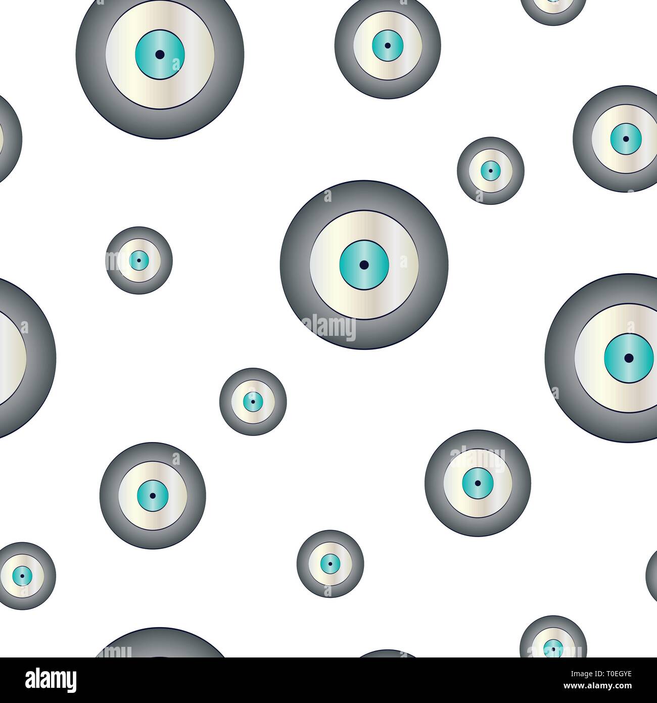seamless pattern with evil eye in grey and turquoise colors vector ...
