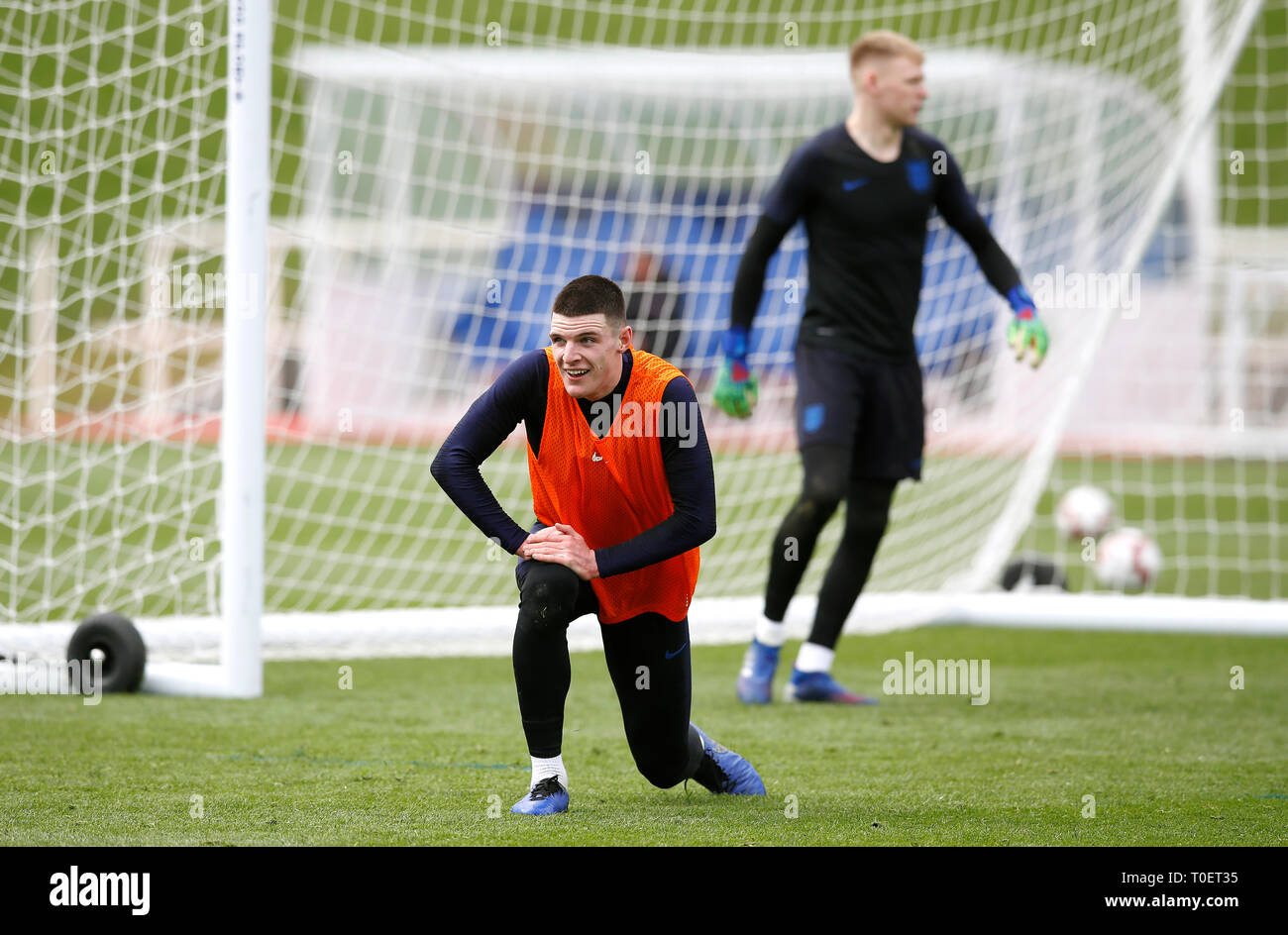 England's Declan Rice during the training session at St George's Park ...