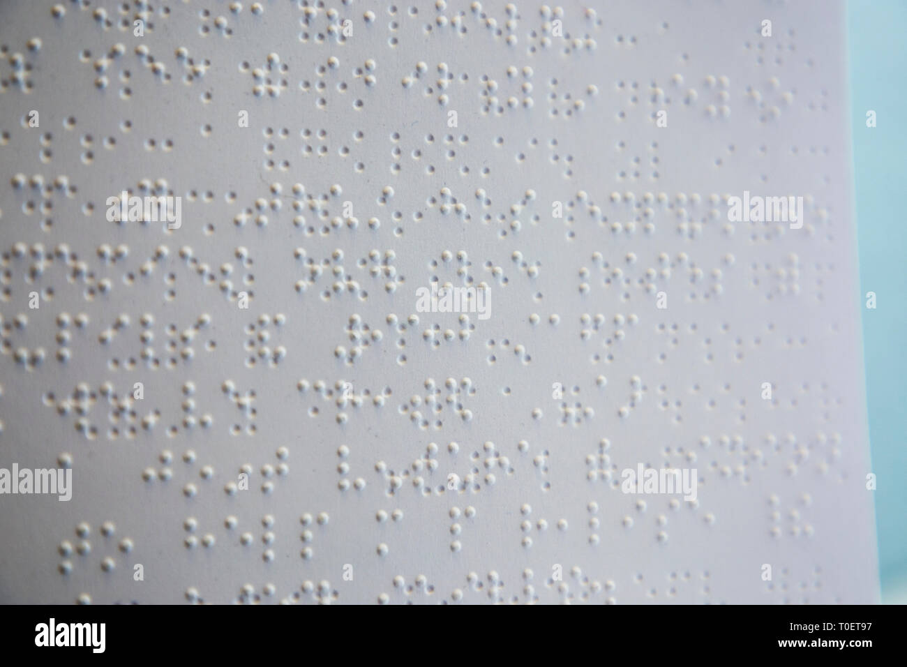 A report extract printed / embossed in braille writing for visually ...