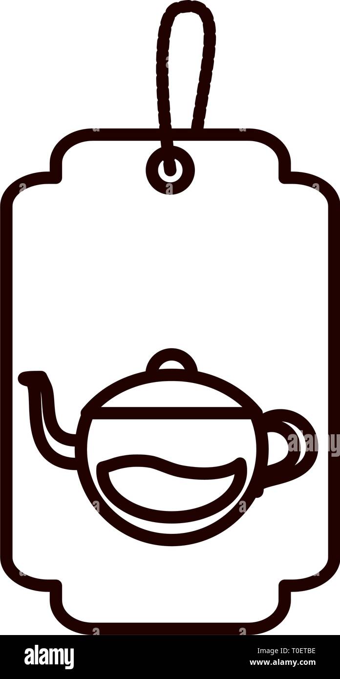 label of wooden with teapot kitchen vector illustration design Stock ...
