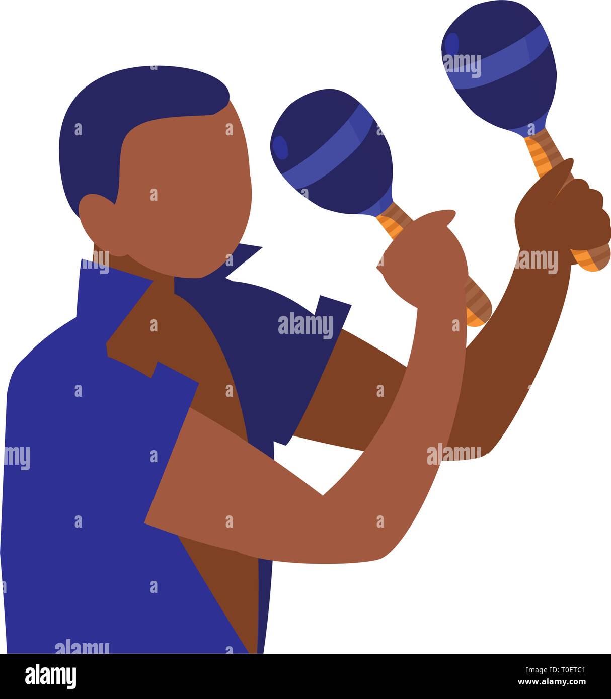 black tropical musician playing maracas character vector illustration ...