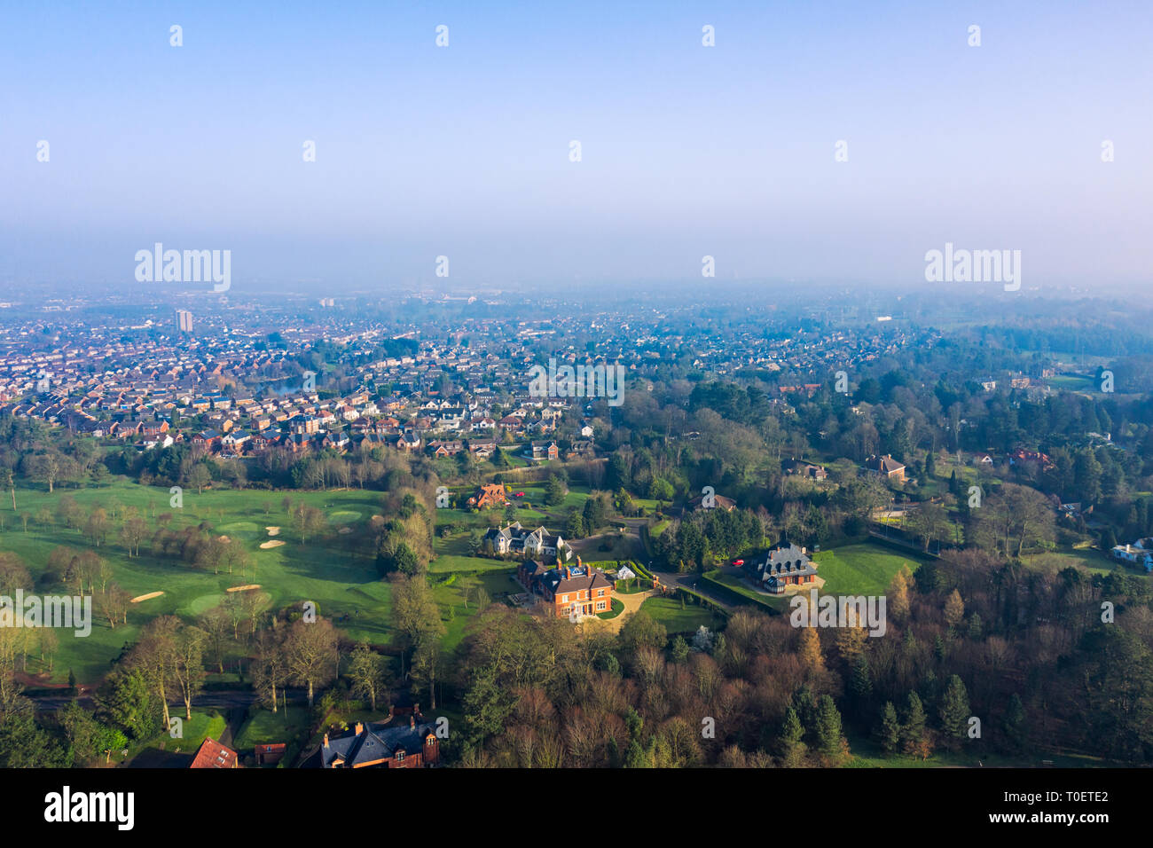 aerial view of Spring countryside sunset,Northern Ireland Stock Photo ...