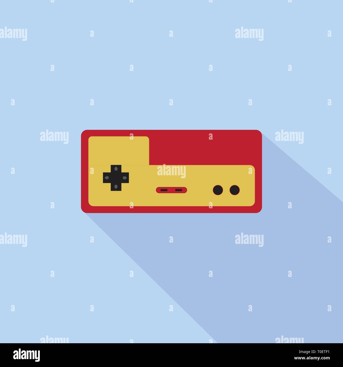 Vintage gamepad controller on blue background and shadow Stock Vector ...
