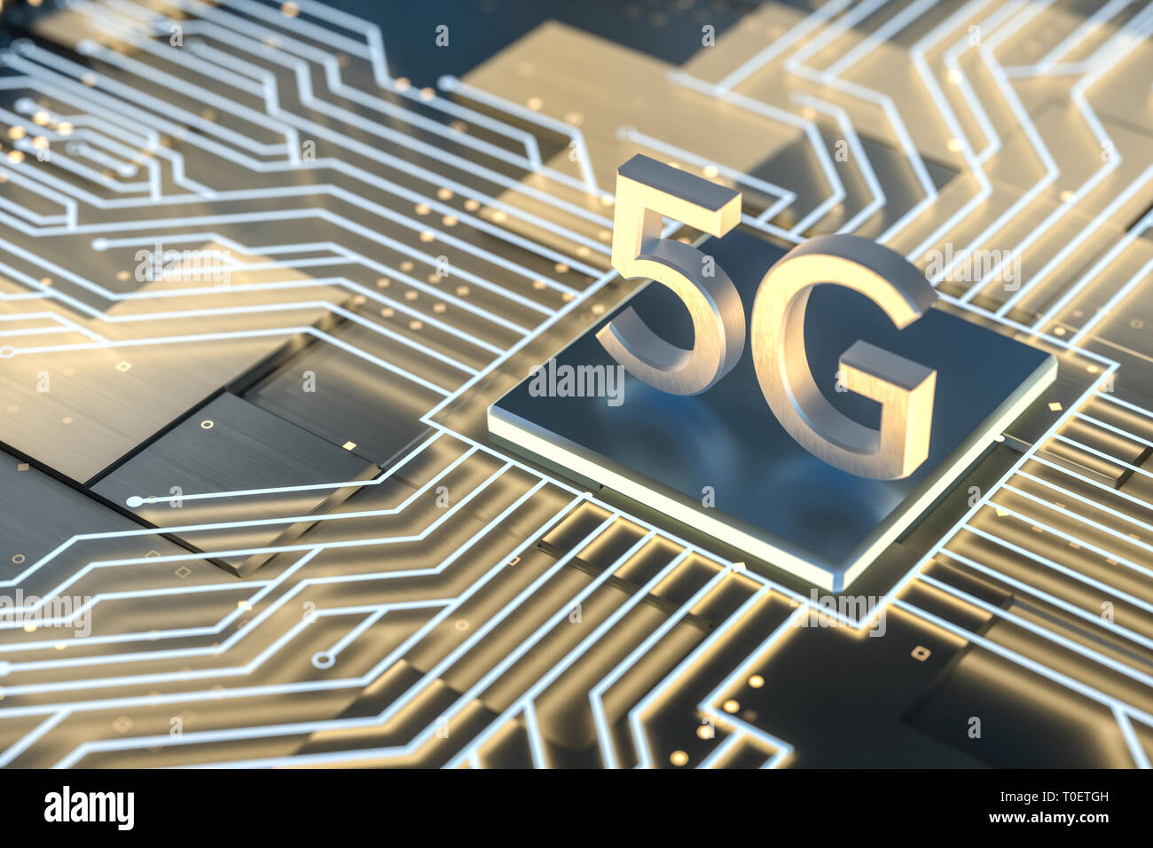3d rendering, 5g font and circuit background, computer digital image Stock Photo - Alamy