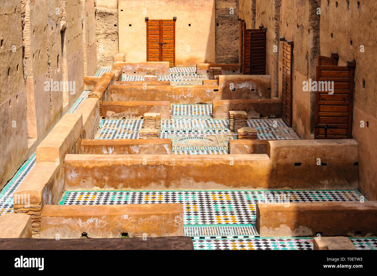 The interior of Badi Palace in the Medina of Marrakech, Morocco Stock ...