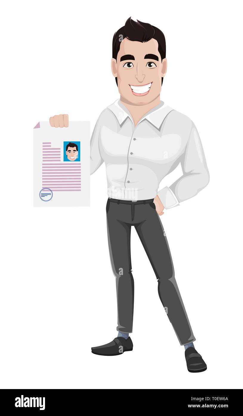 Young happy smiling business man. Muscular handsome businessman holding ...