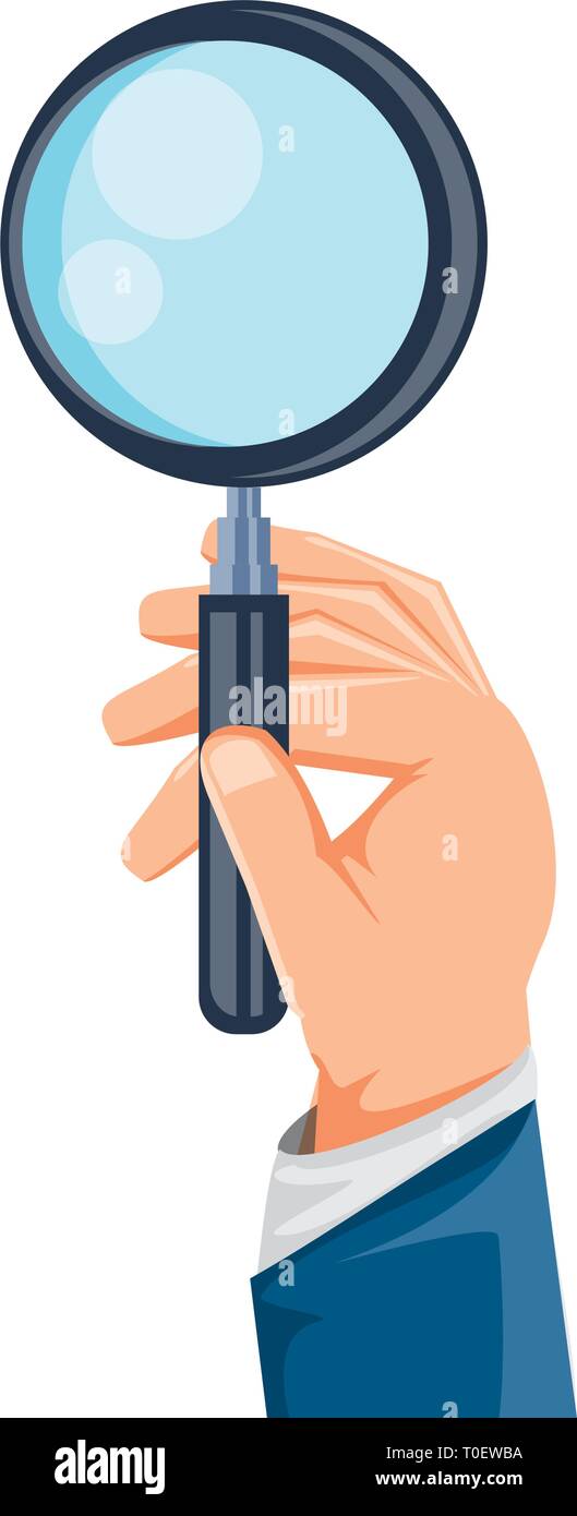 hand with search magnifying glass icon vector illustration design Stock ...