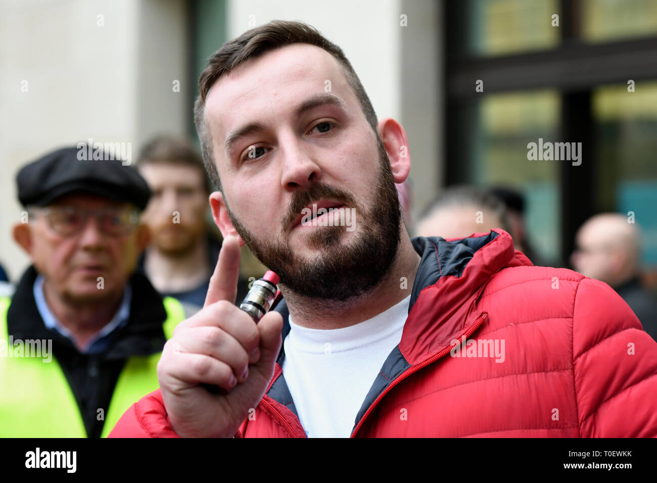 James Goddard seen outside Westminster Magistrates’ Court giving a ...