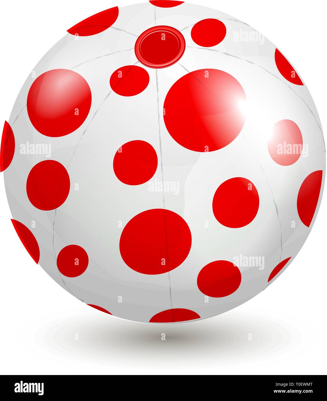 Red circles on white beach ball Stock Vector Image & Art - Alamy