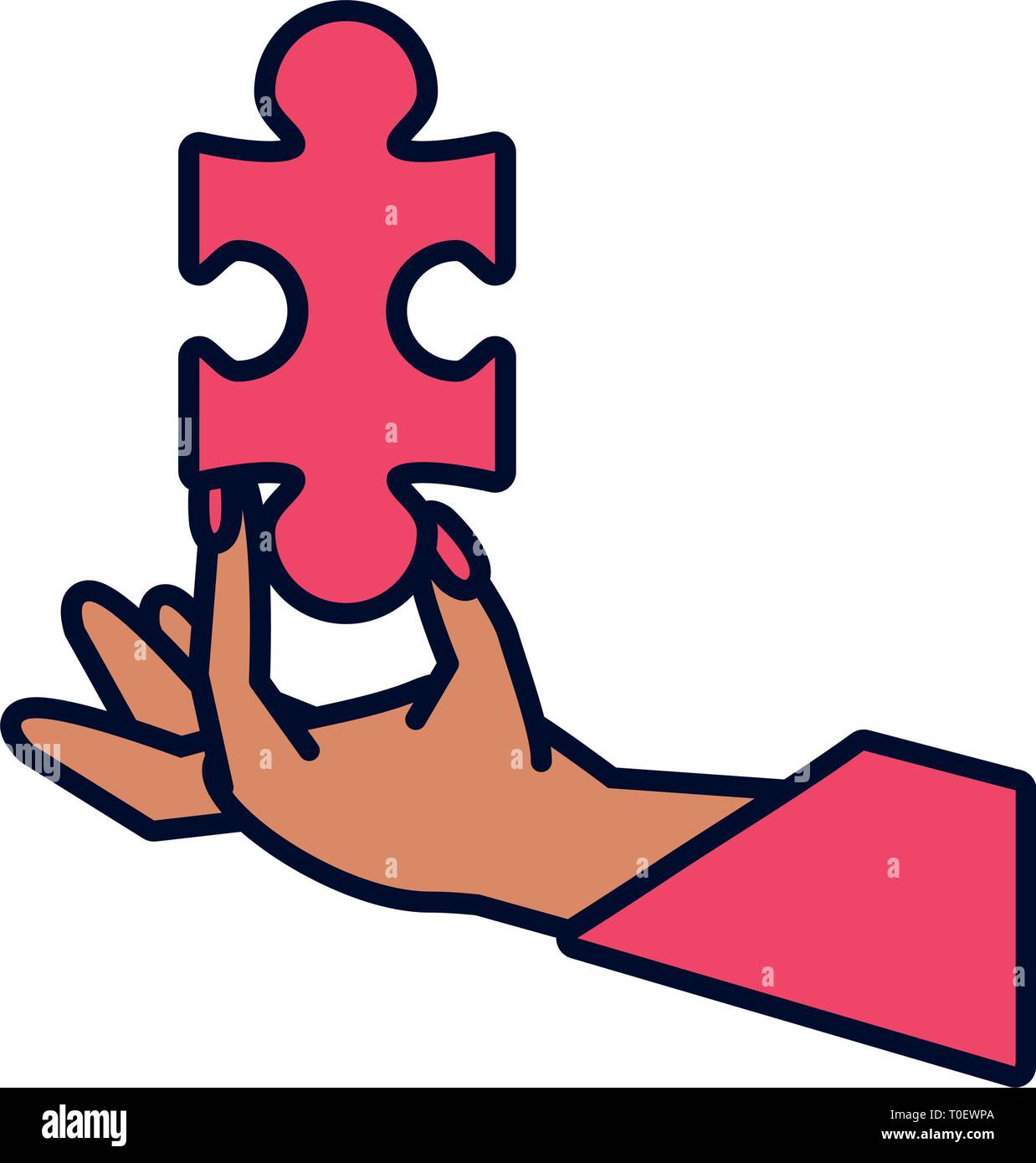 hand with puzzle piece isolated icon vector illustration design Stock ...