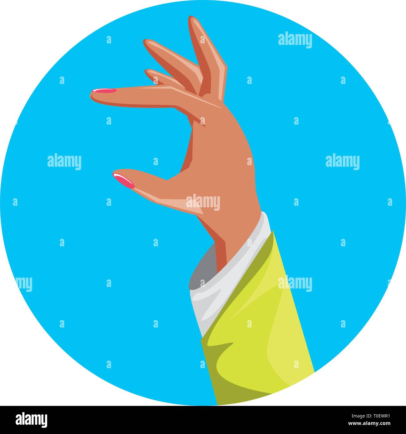 hand human in frame circular vector illustration design Stock Vector ...