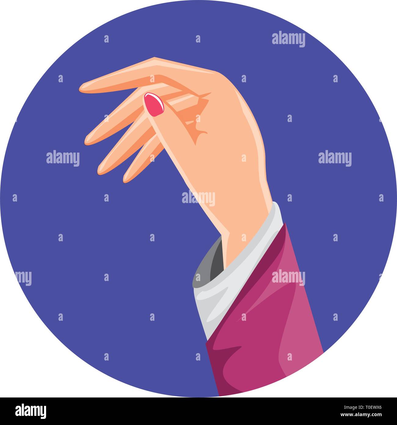 hand human in frame circular vector illustration design Stock Vector ...
