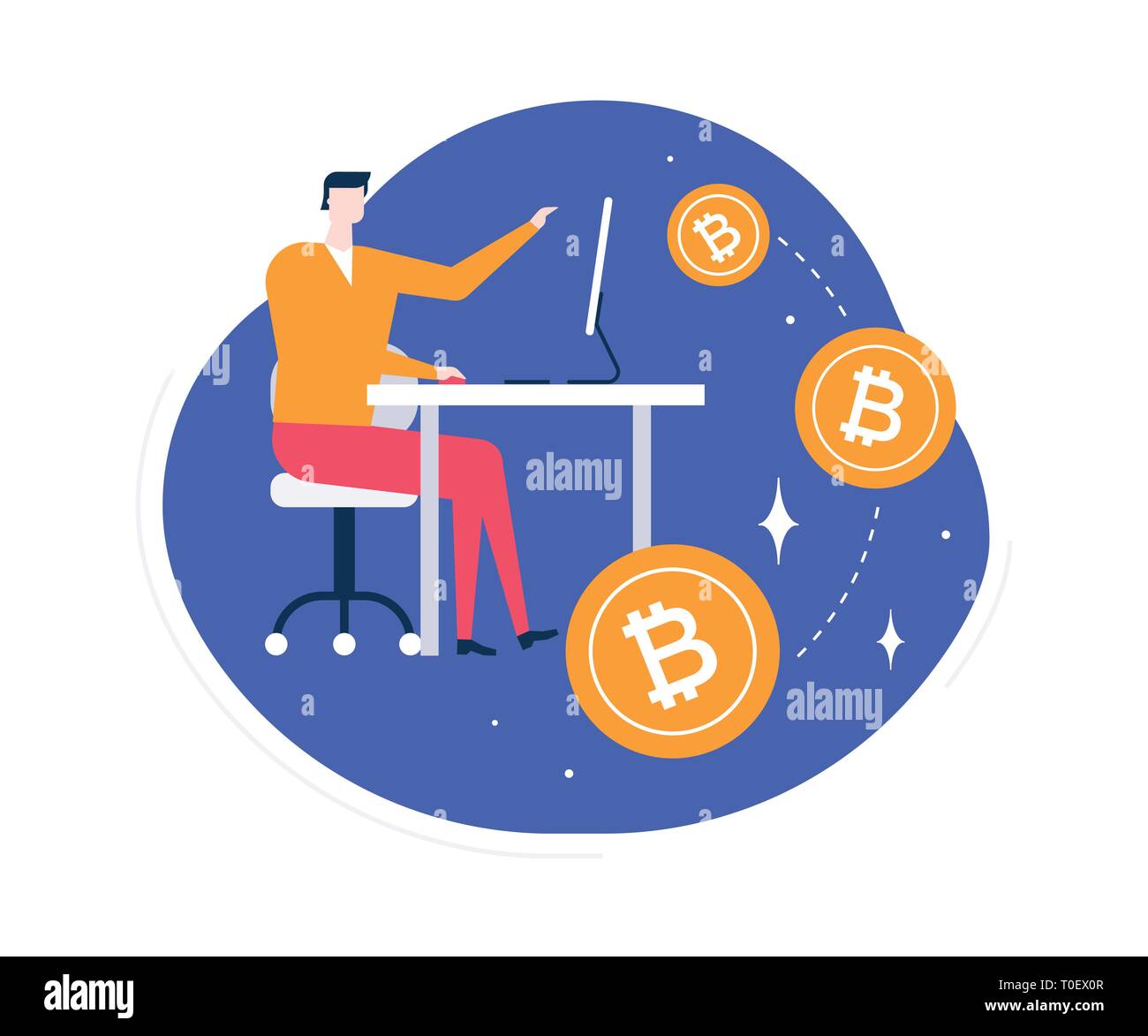 Cryptocurrency concept - flat design style colorful illustration Stock Vector Image & Art - Alamy