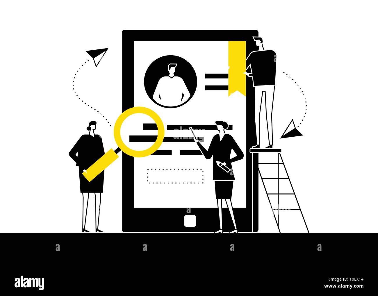 HR management - flat design style vector illustration Stock Vector ...