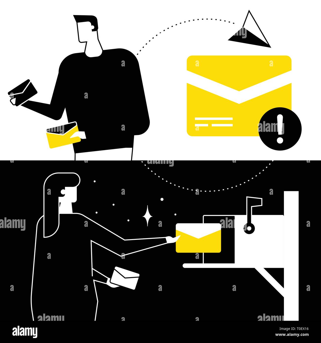 Woman send email marketing Stock Vector Images - Alamy