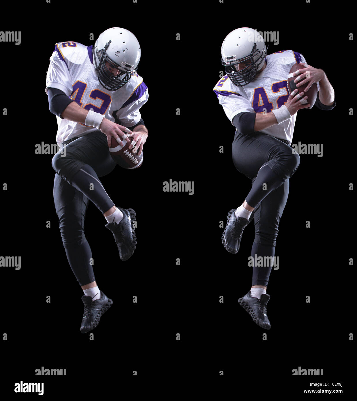 High jump of American Footballer Stock Photo - Alamy