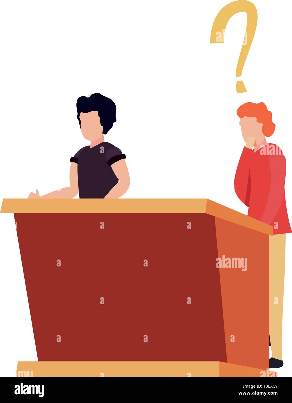 trivia night men thinking stand game vector illustration Stock Vector ...