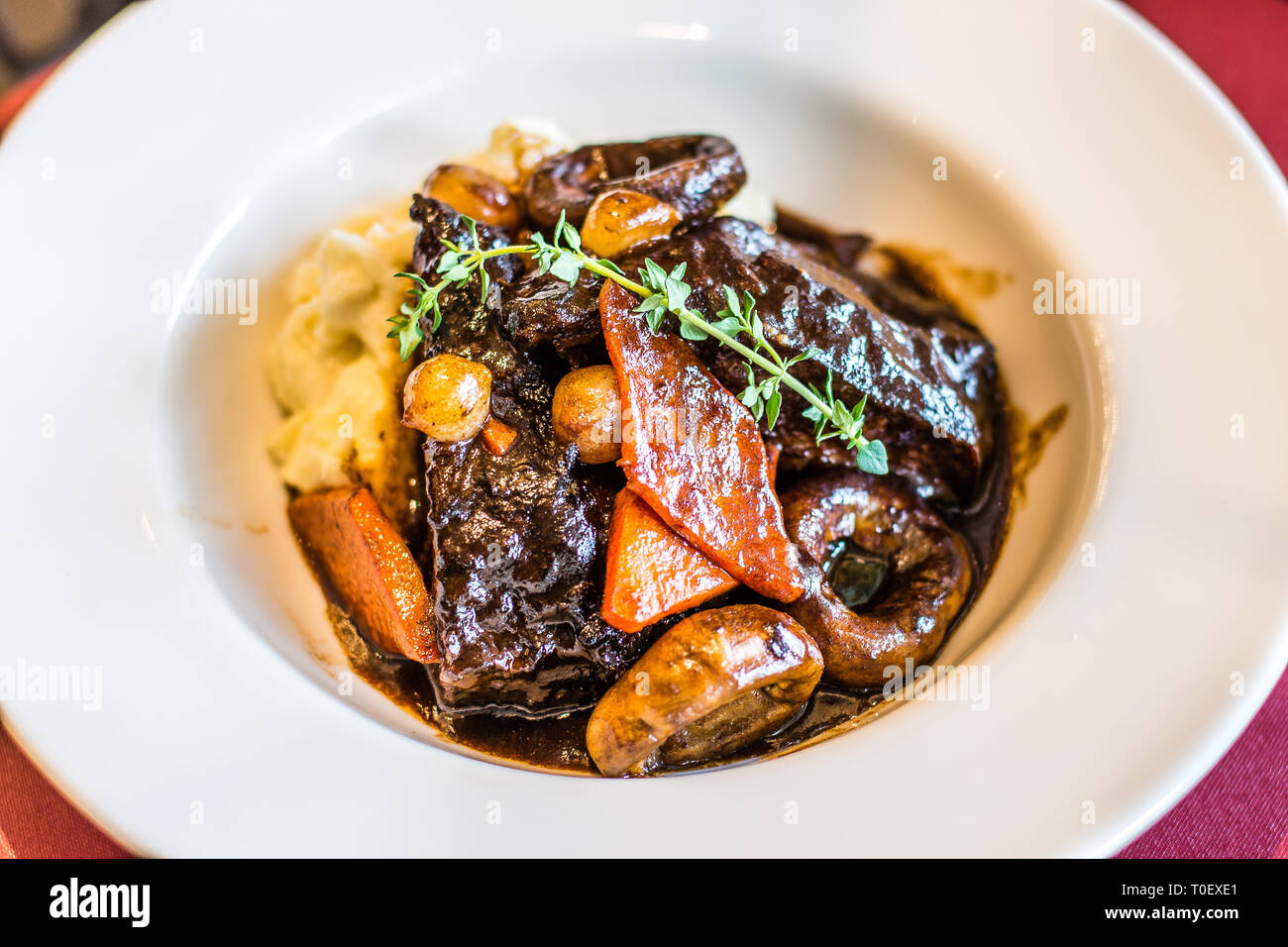 Joue de Boeuf Braisee Braised Beef Cheek, Red Wine Carrot, mushroom ...