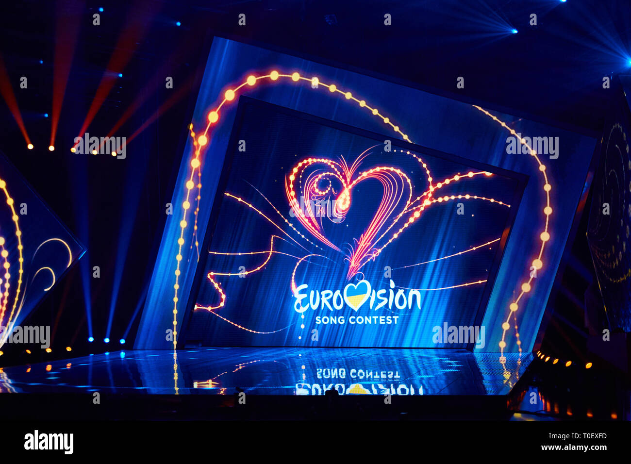 KYIV, UKRAINE - FEBRUARY 23, 2019: Logo Eurovision 2019 national ...