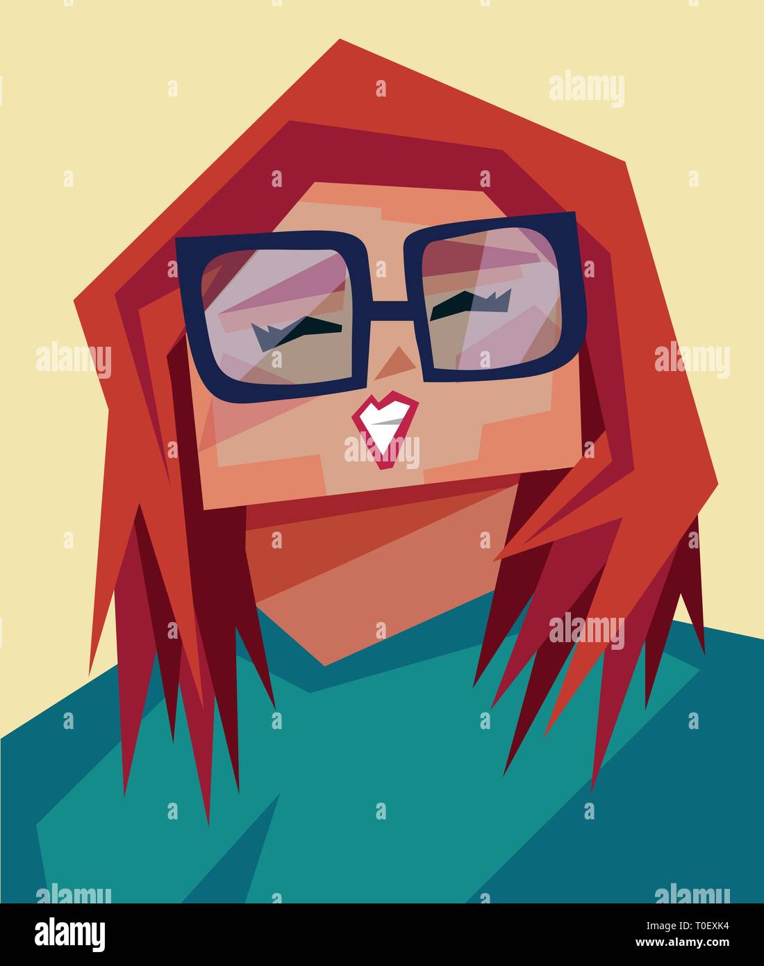 Happy adolescent yellow background Stock Vector Images - Alamy