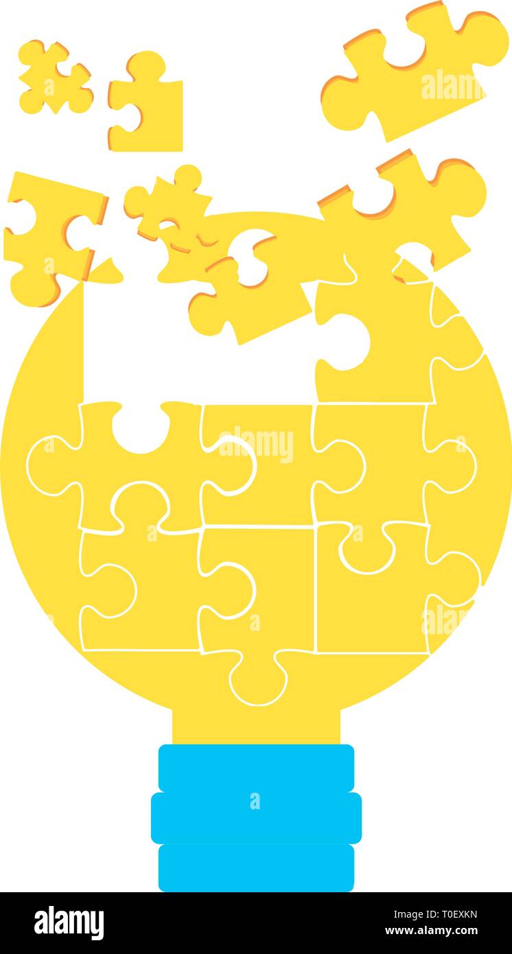 Light bulb pieces puzzles hi-res stock photography and images - Alamy