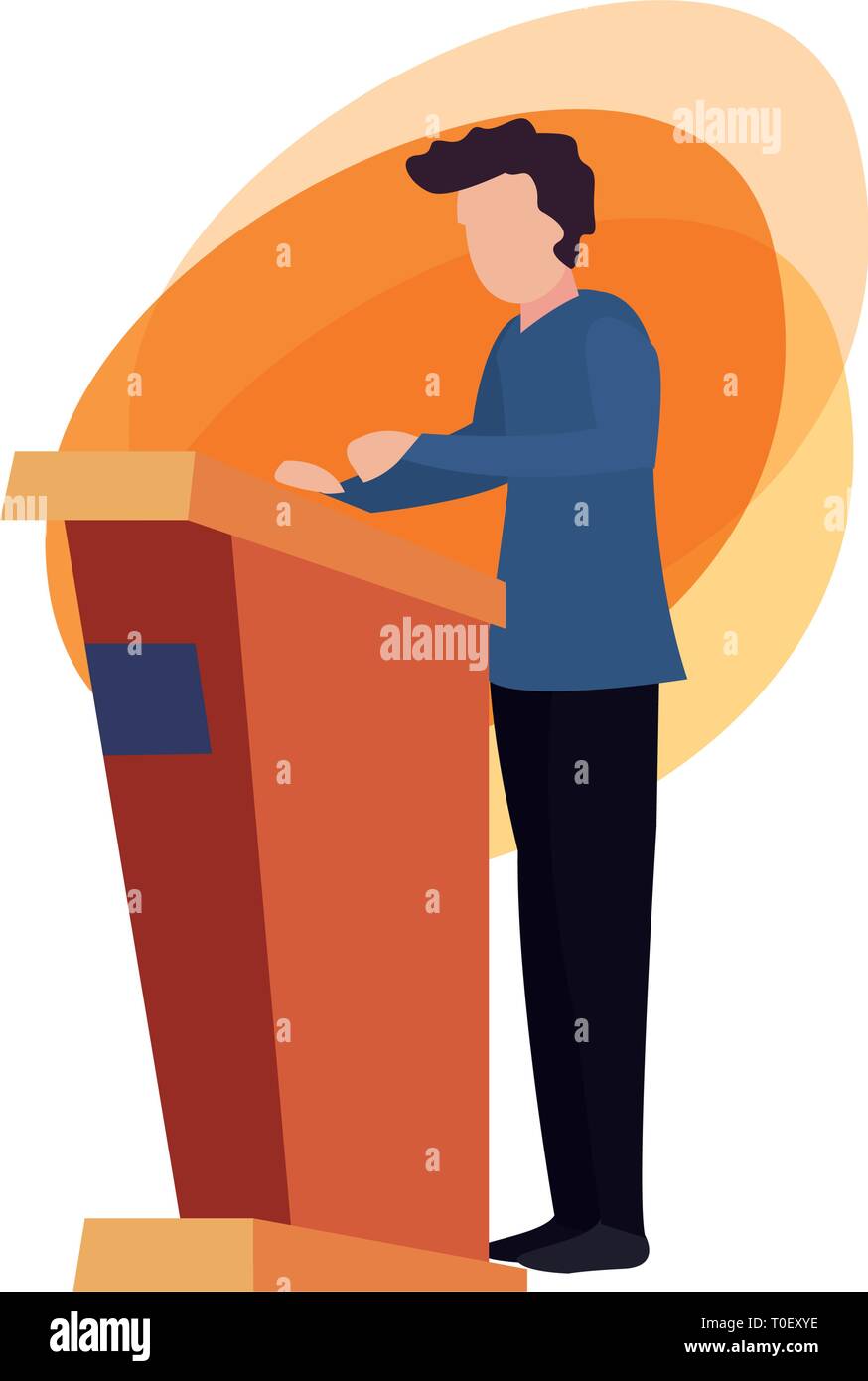man standing in the stand vector illustration Stock Vector Image & Art ...
