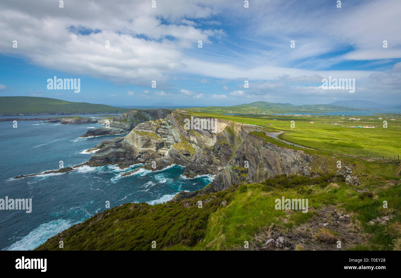 wonderful landscape at Kerry Cliffs near Portmagee, Skellig Ring, Co ...
