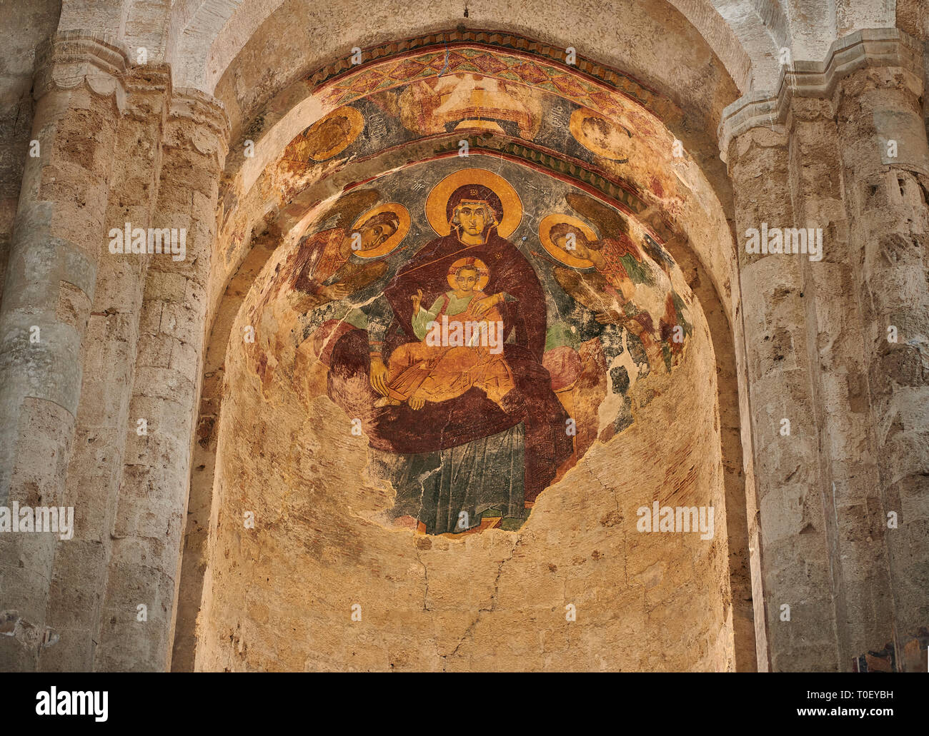 Pictures & images of the medieval fresco of the Madonna and Child ...