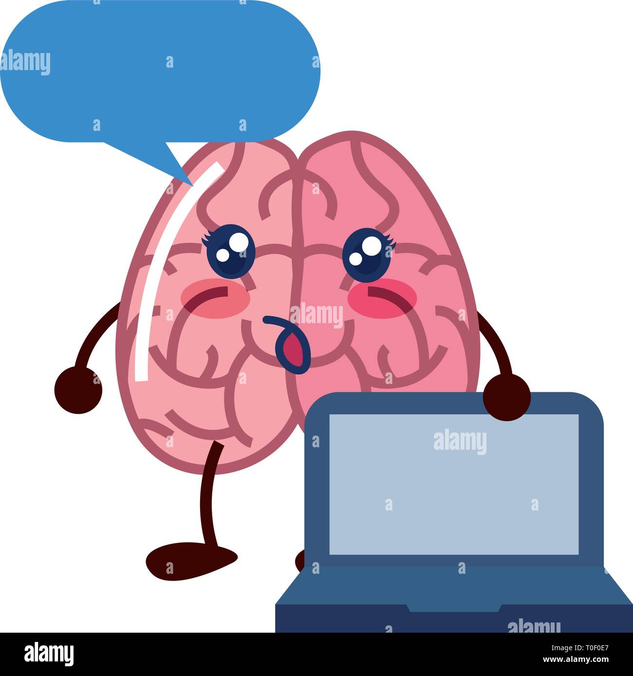 brain cartoon creativity on white background vector illustration Stock ...