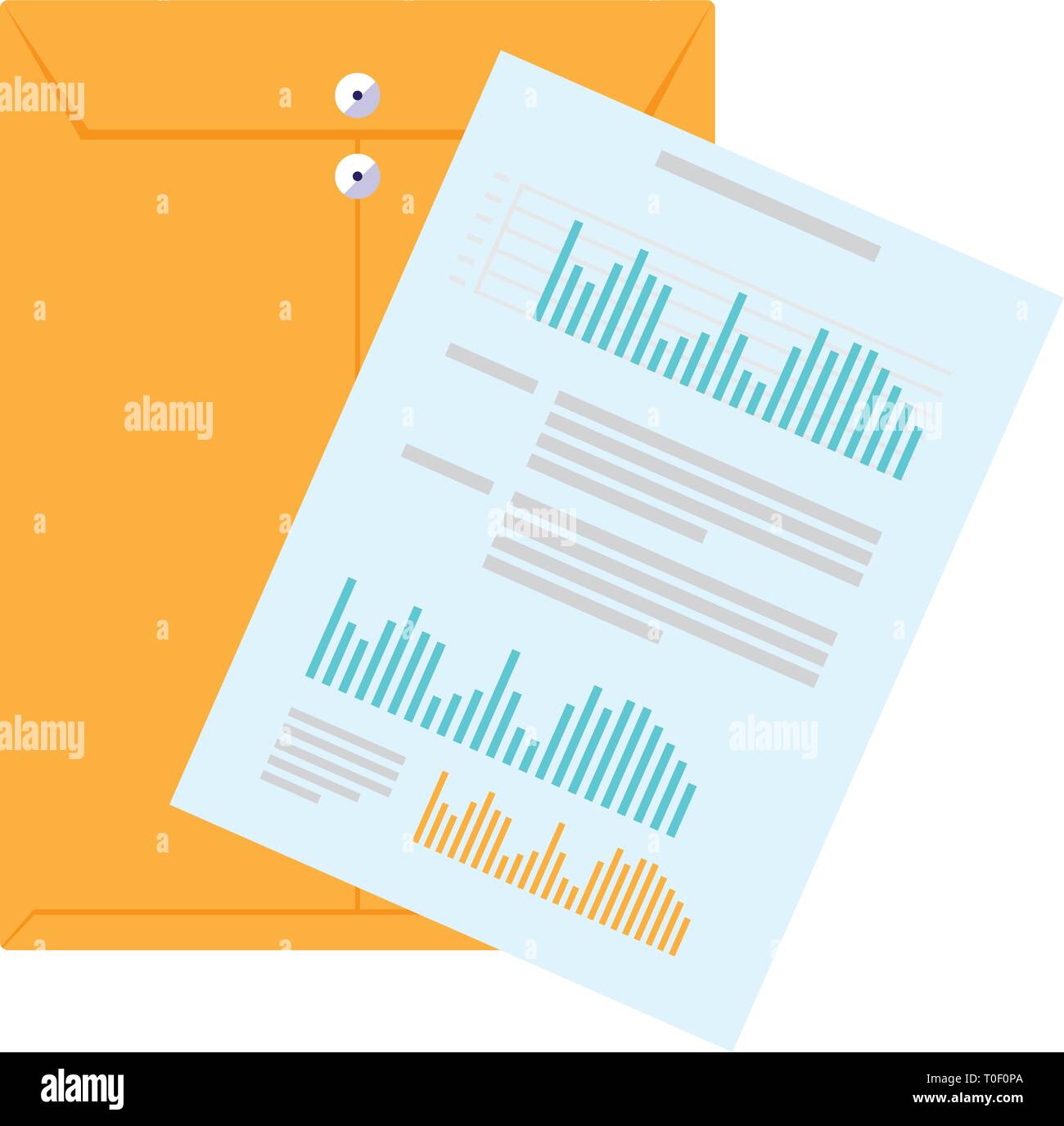 manila envelope with financial documents vector illustration design ...