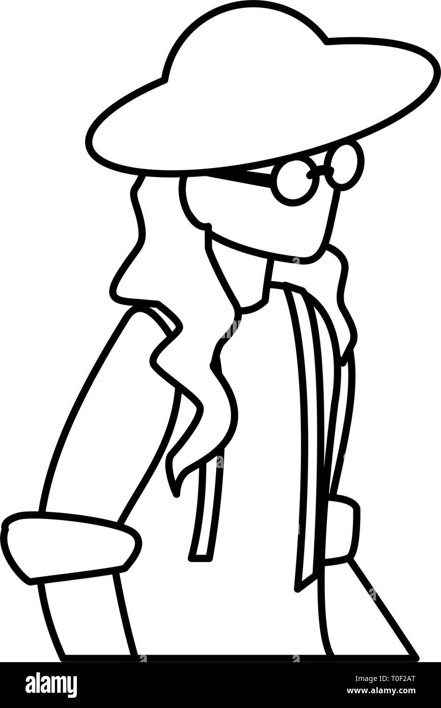 musician classic with hat and sunglasses avatar character vector ...